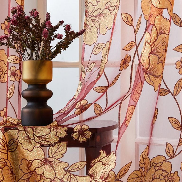 Top Finel Modern Luxury Embroidered Sheer Curtains for Living Room ...